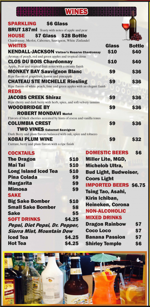 Menu | Dragon Wok