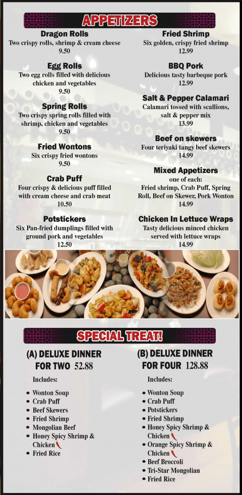 Menu | Dragon Wok